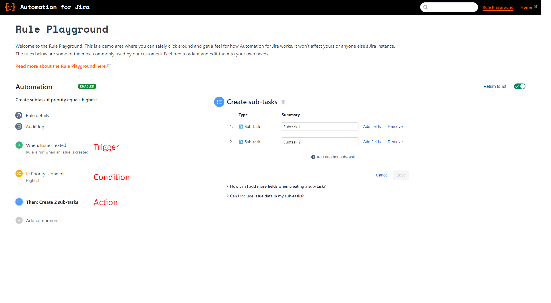 Automation rule based on radio button value