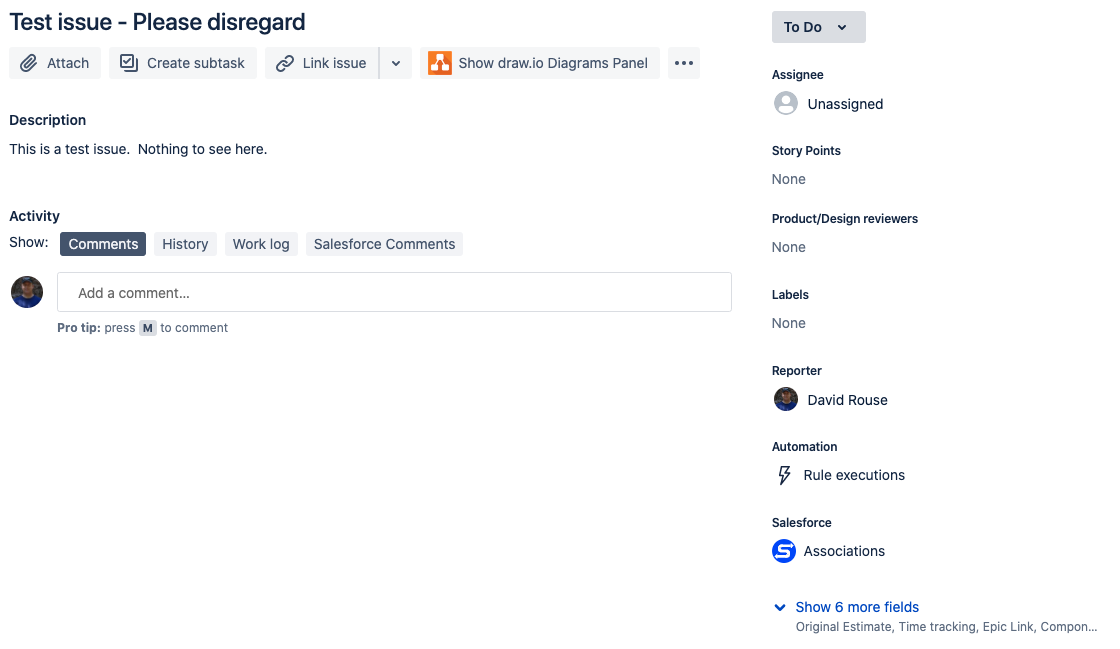 JIRA Issue layout