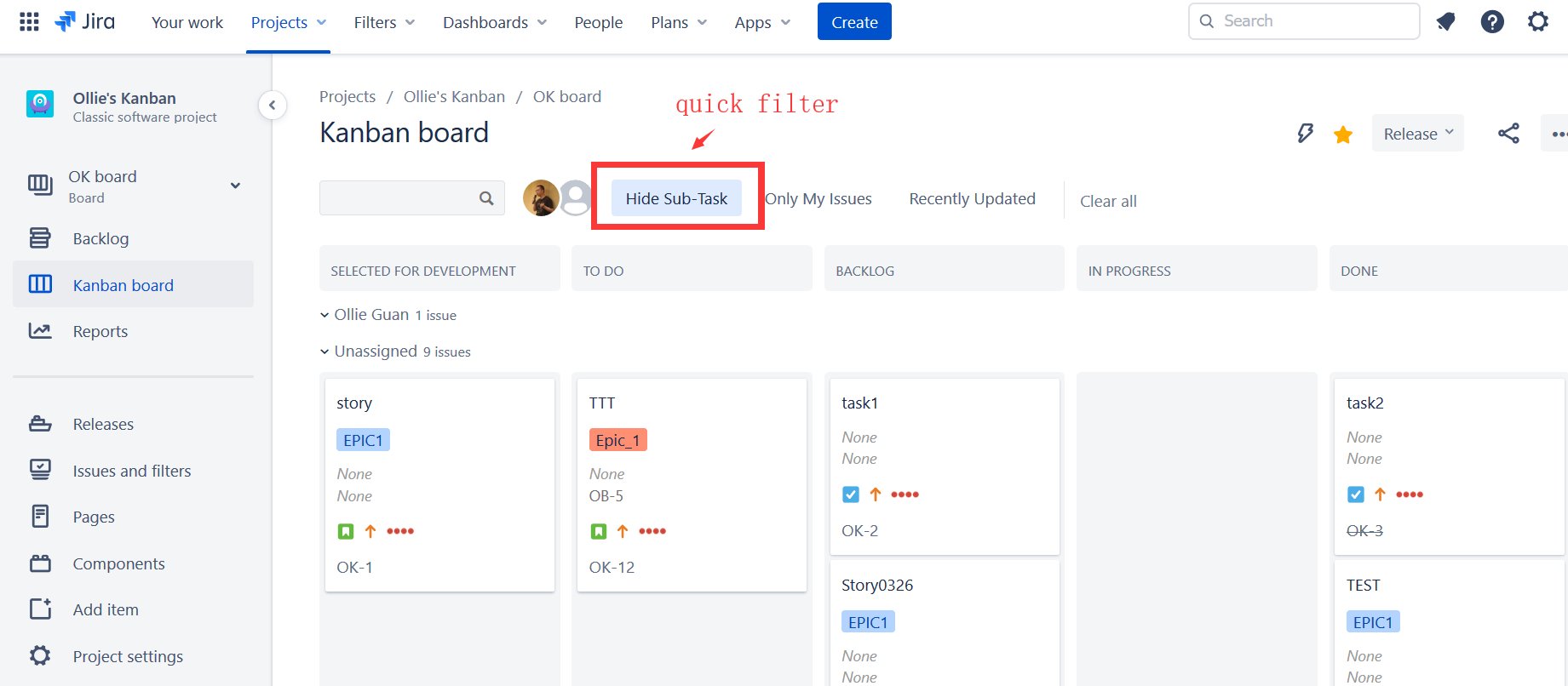 Solved: don't display sub task tickets on Kanban board