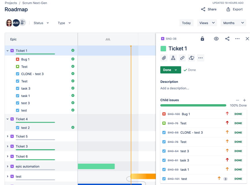 Order subtasks in Next-Gen project