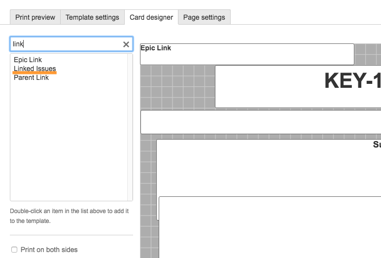 Print customise user story cards