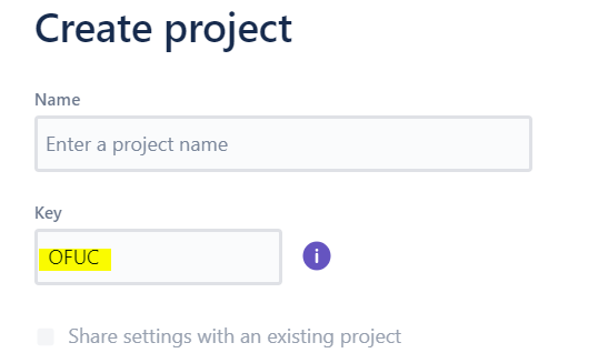 Generated project keys