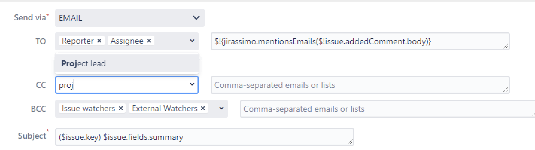 Solved: How to add into TO: the project roles?