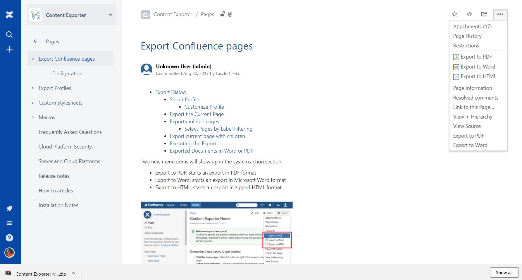 Confluence PDF Export: Add firsts page title to Ex...