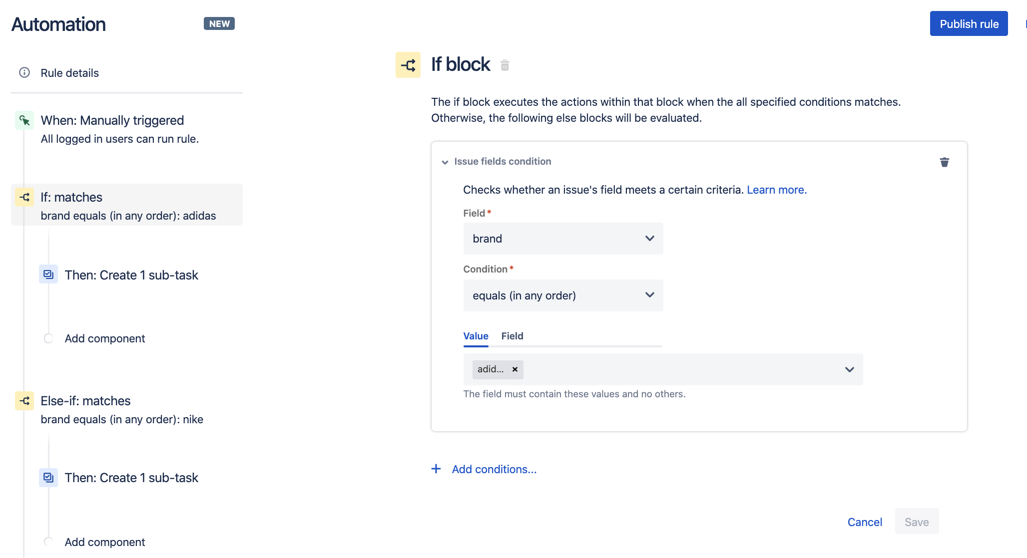 Solved: Jira Automation Iterate through checkbox list item...