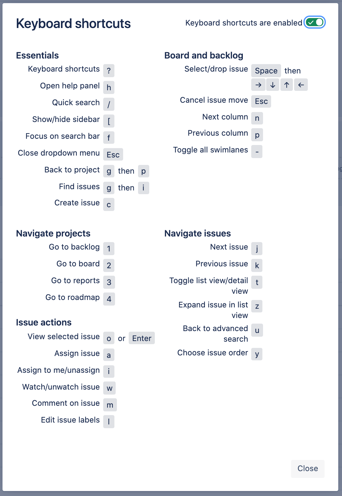 Keyboard shortcuts have arrived for next-gen projects!