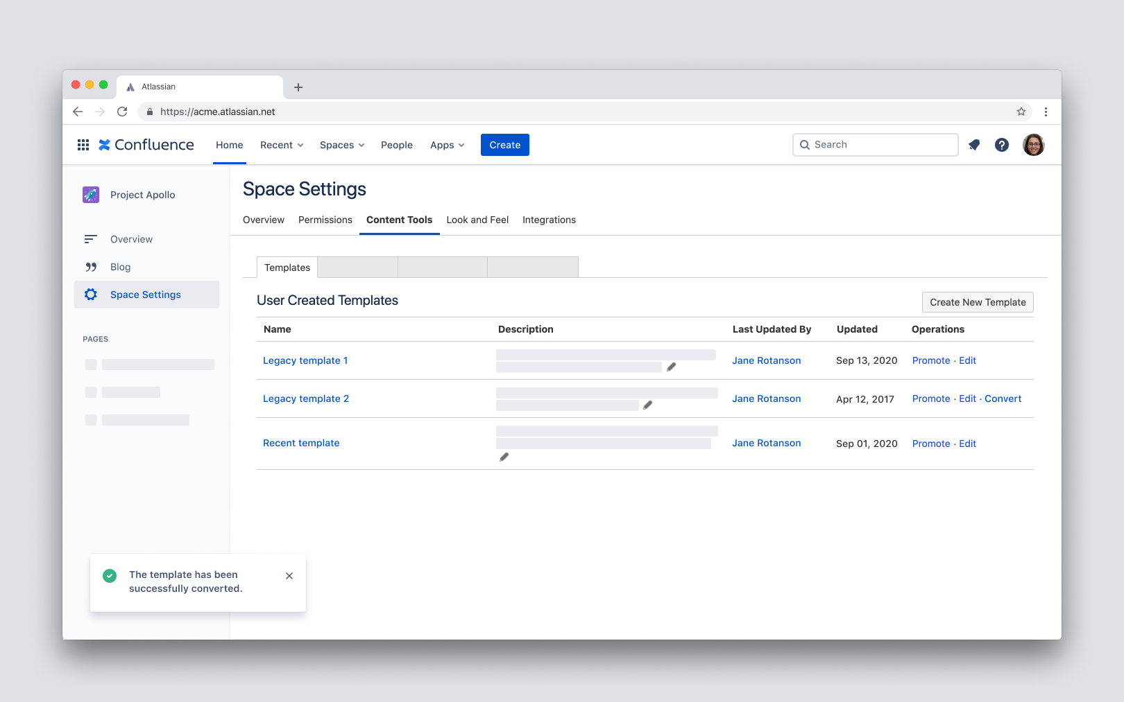Convert your old templates to the new editor! - Atlassian Community