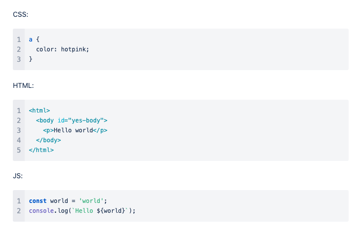 Code Block highlighting