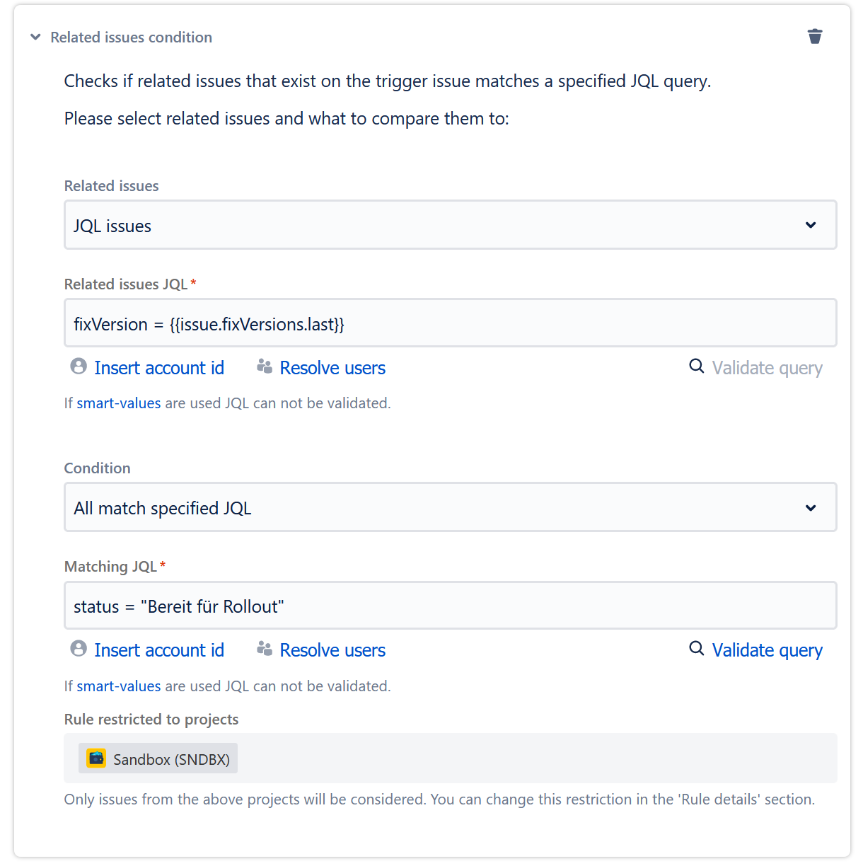 Solved: Automation: FixVersion not found