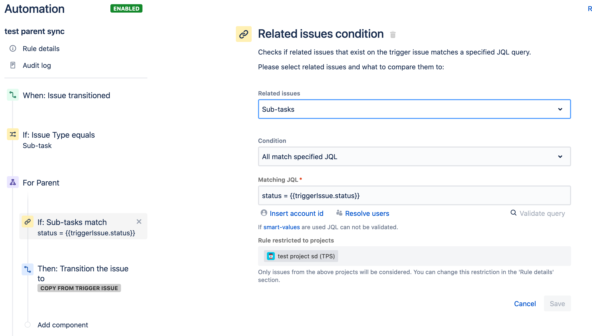 Solved: Jira Automation: define relation between subtasks ...