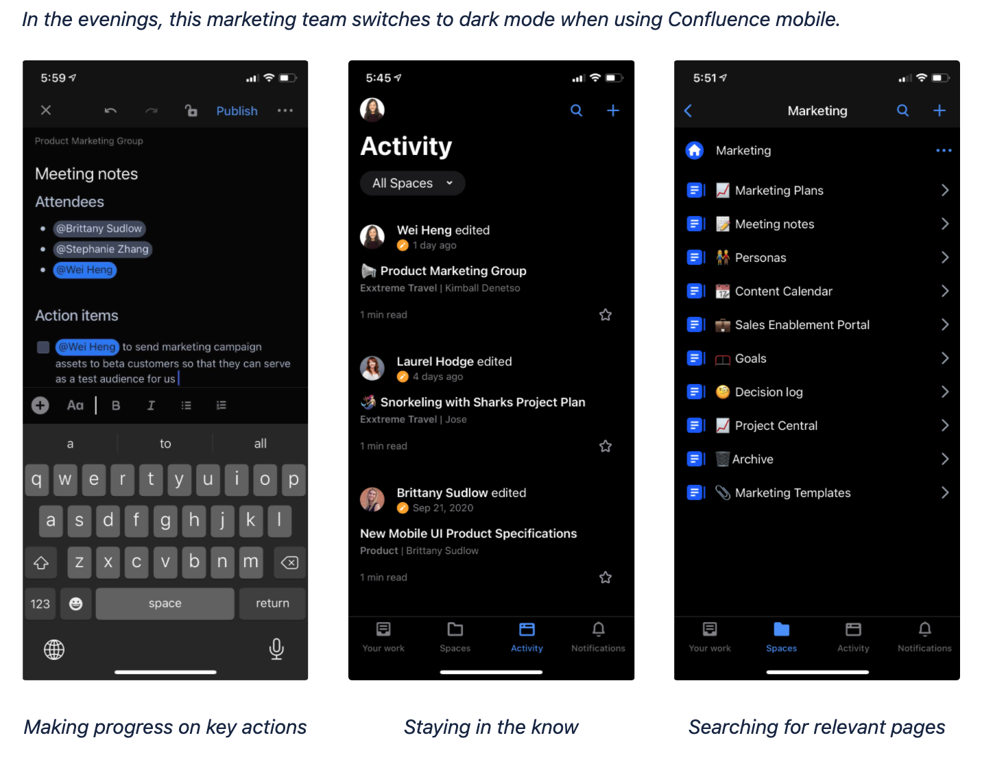 Dark theme now available on Confluence mobile apps