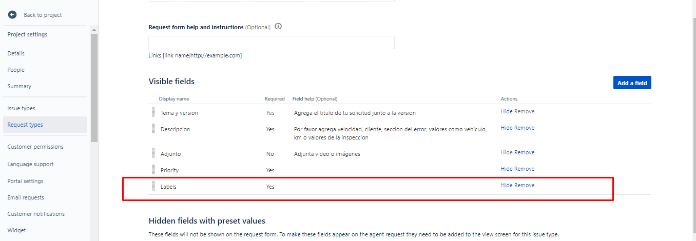problem to create field Label in widget