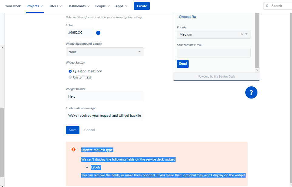 problem to create field Label in widget