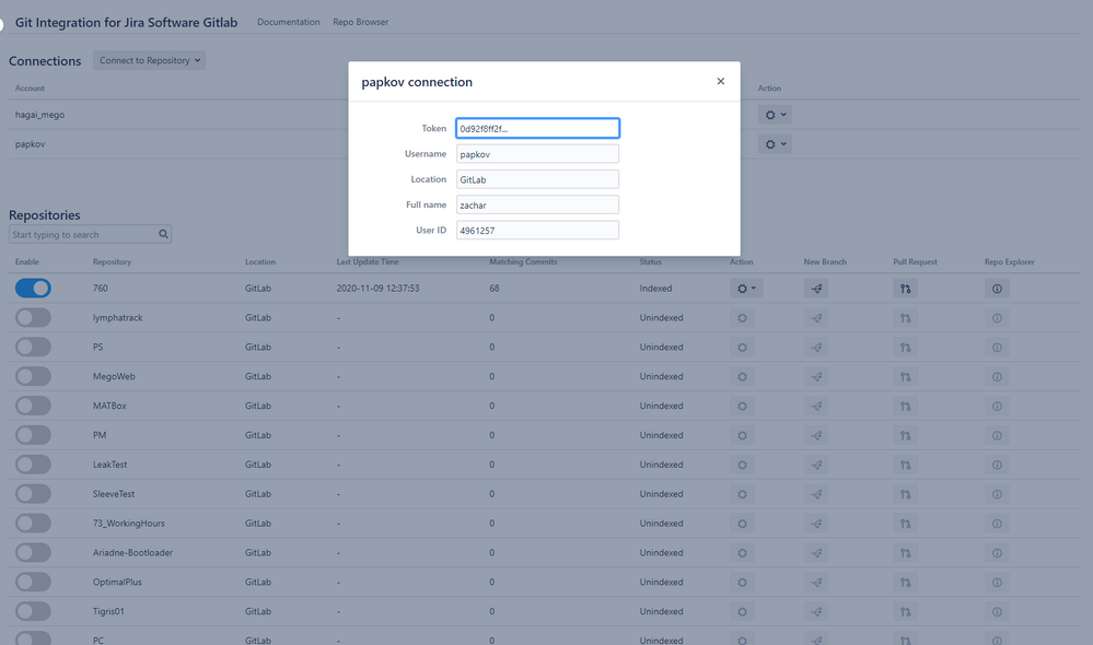 Git Integration for Jira Software Gitlab reposito...