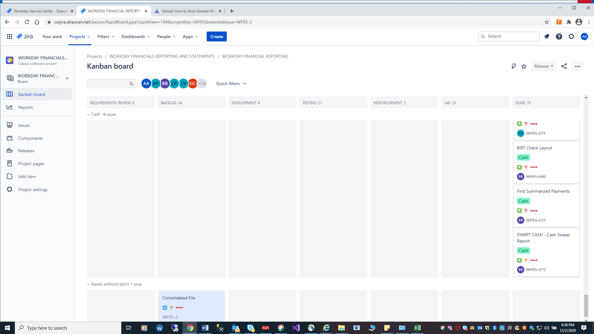 Solved: The Backlog column on the board shows a total of ...