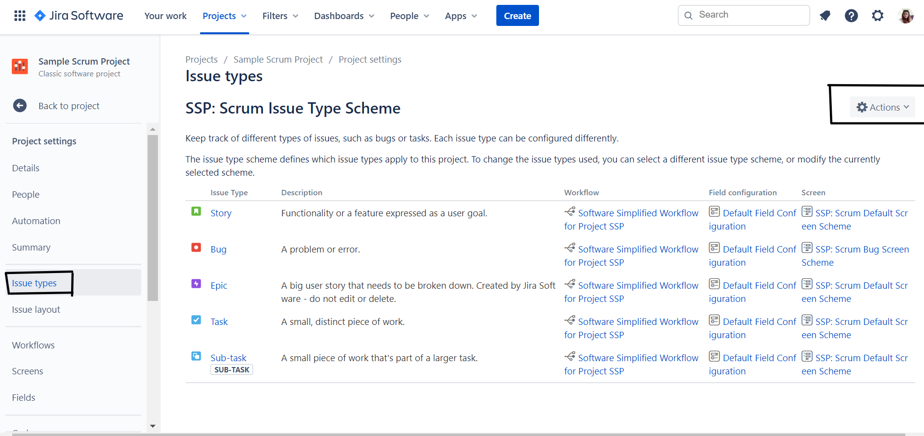 An admin user cannot add a new issue type in a pro...