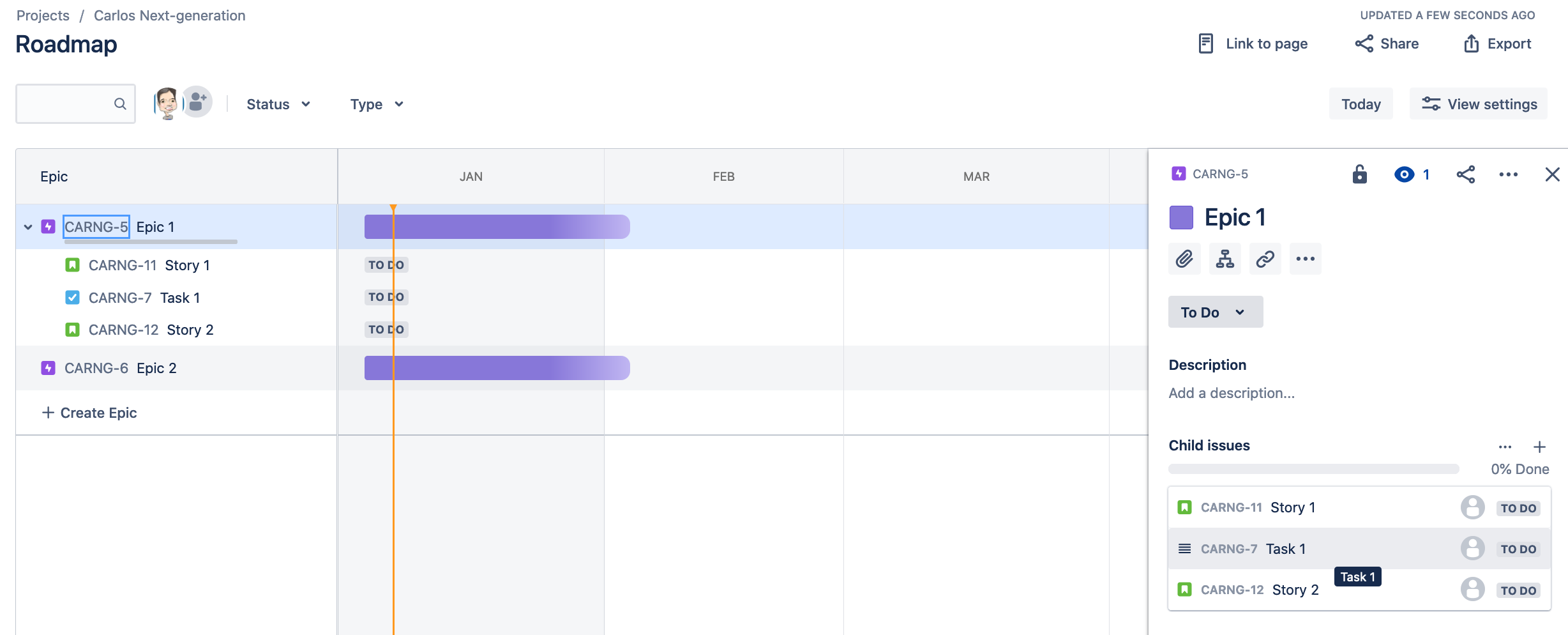 Roadmap, I used to be able to reorder User Stories...