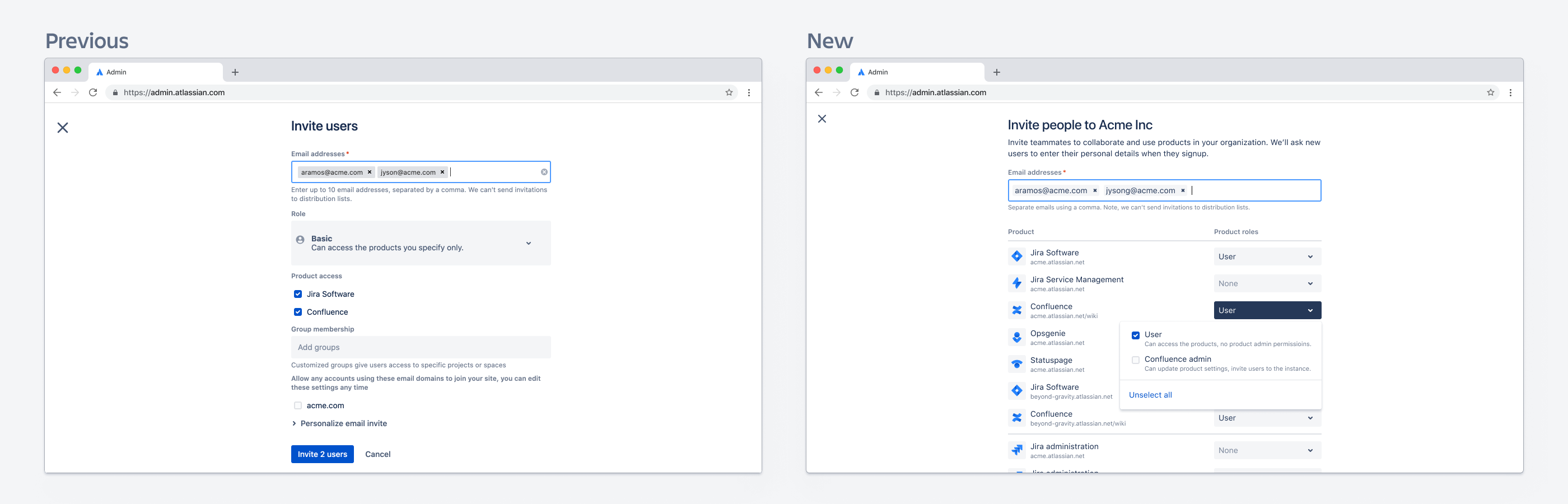 Centralized user management for Atlassian cloud products