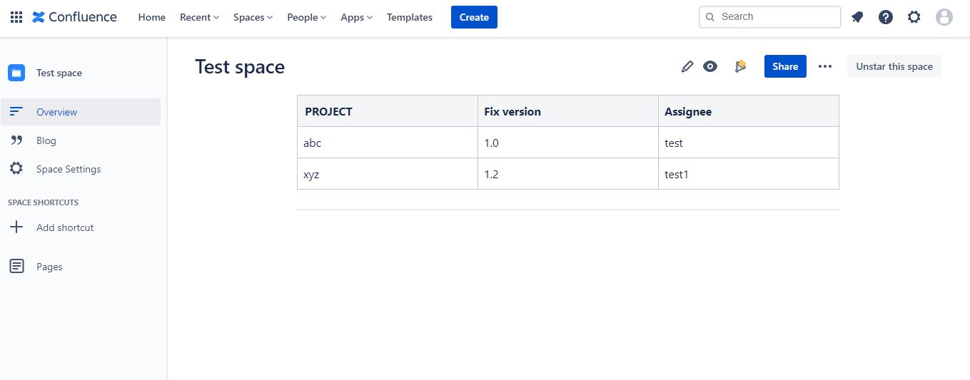 how to display jira fix version in confluence
