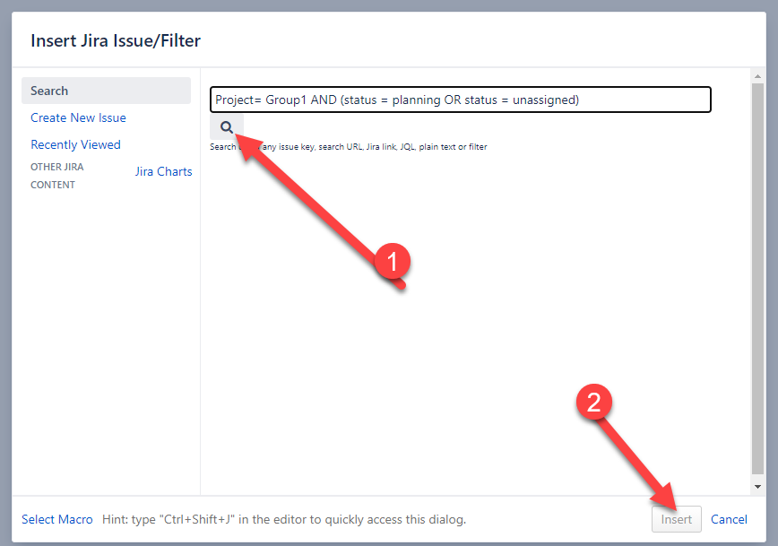 How to I add a Insert Jira Issue Macro that can be...