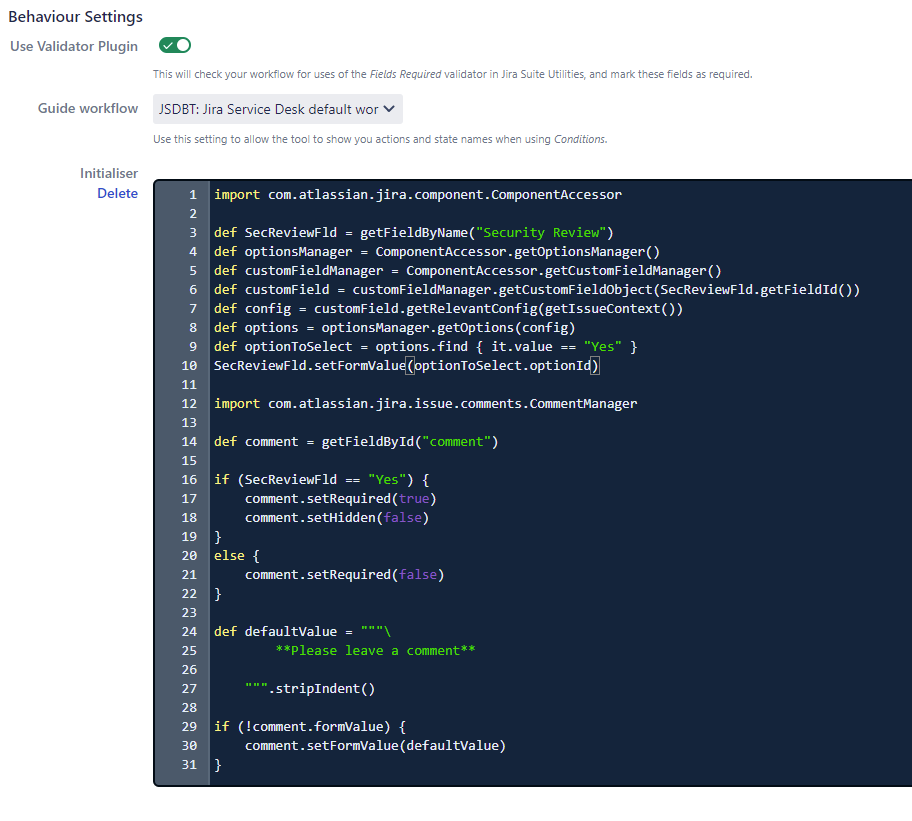 Solved: Use ScriptRunner to generate a comment, when a cus...