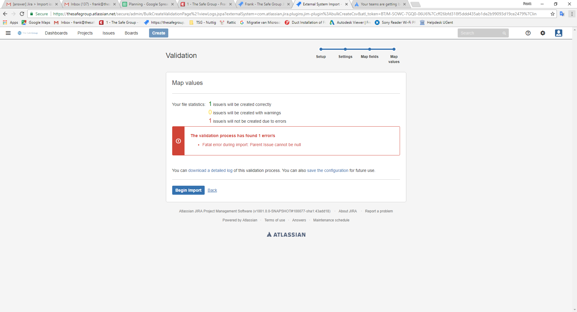 Import issues from CSV (Bulk import)