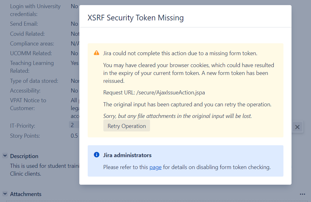 Error Using Customer Portal - XSRF Security Token ...