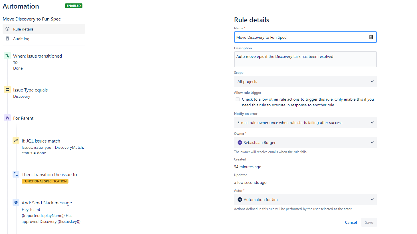 Solved: Automation rule on epic based on child Solved: Automation rule on epic based on child