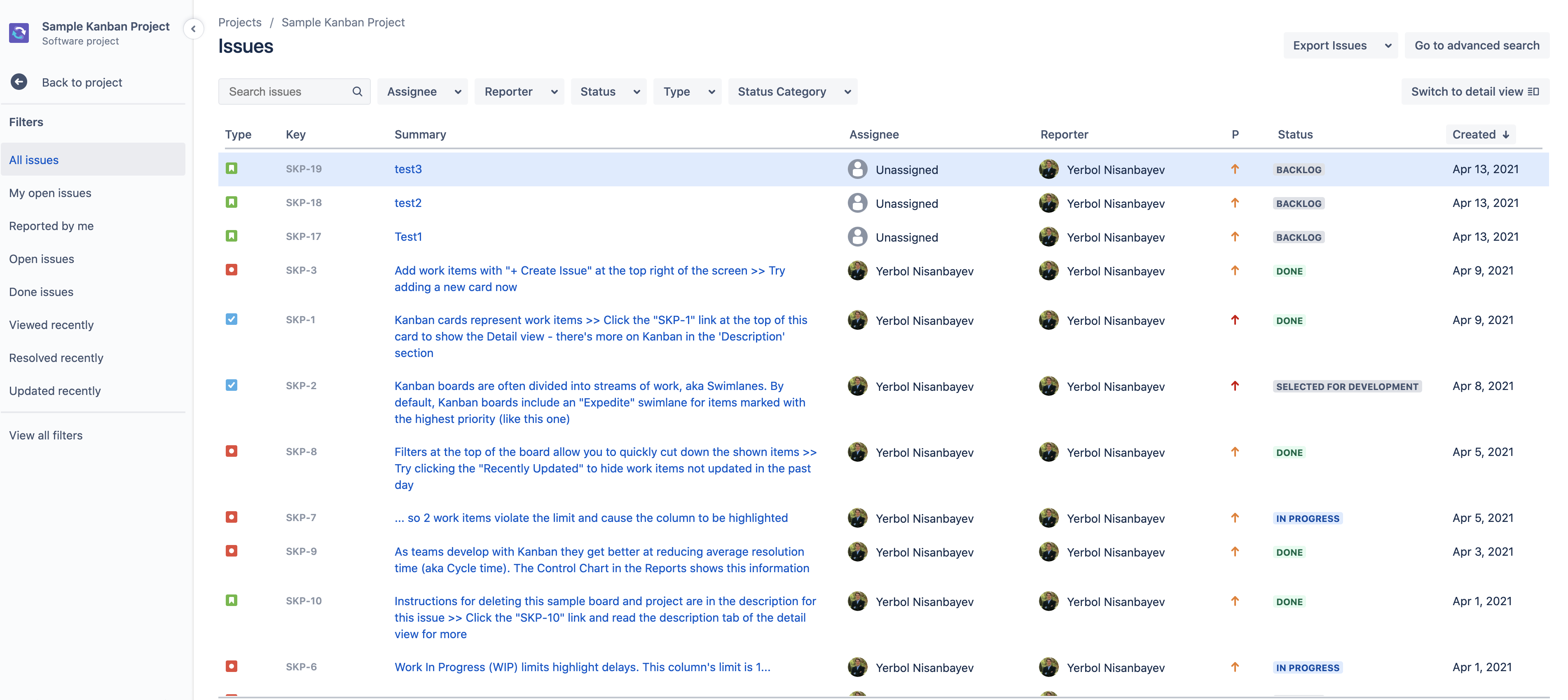 Update issues right from the list view in the issue navigator