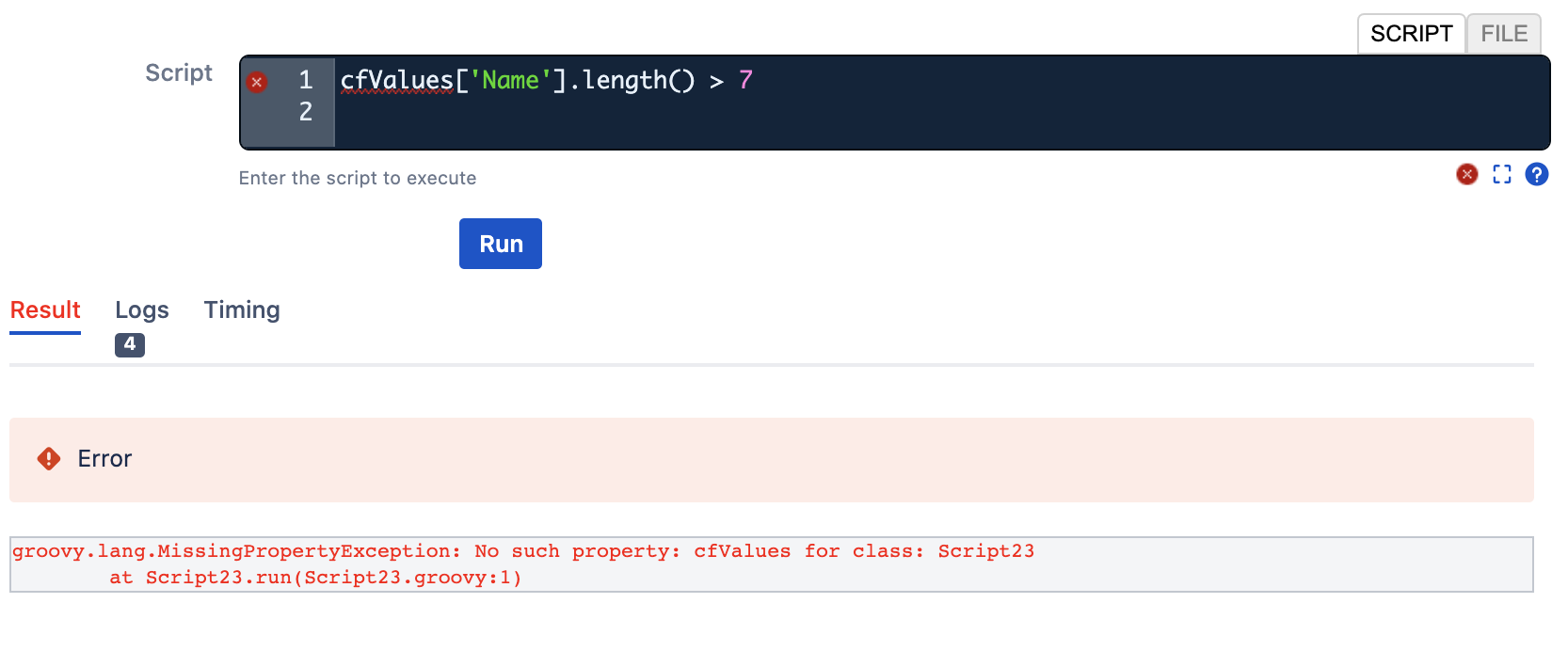 Script Runner Check Length of Custom Field