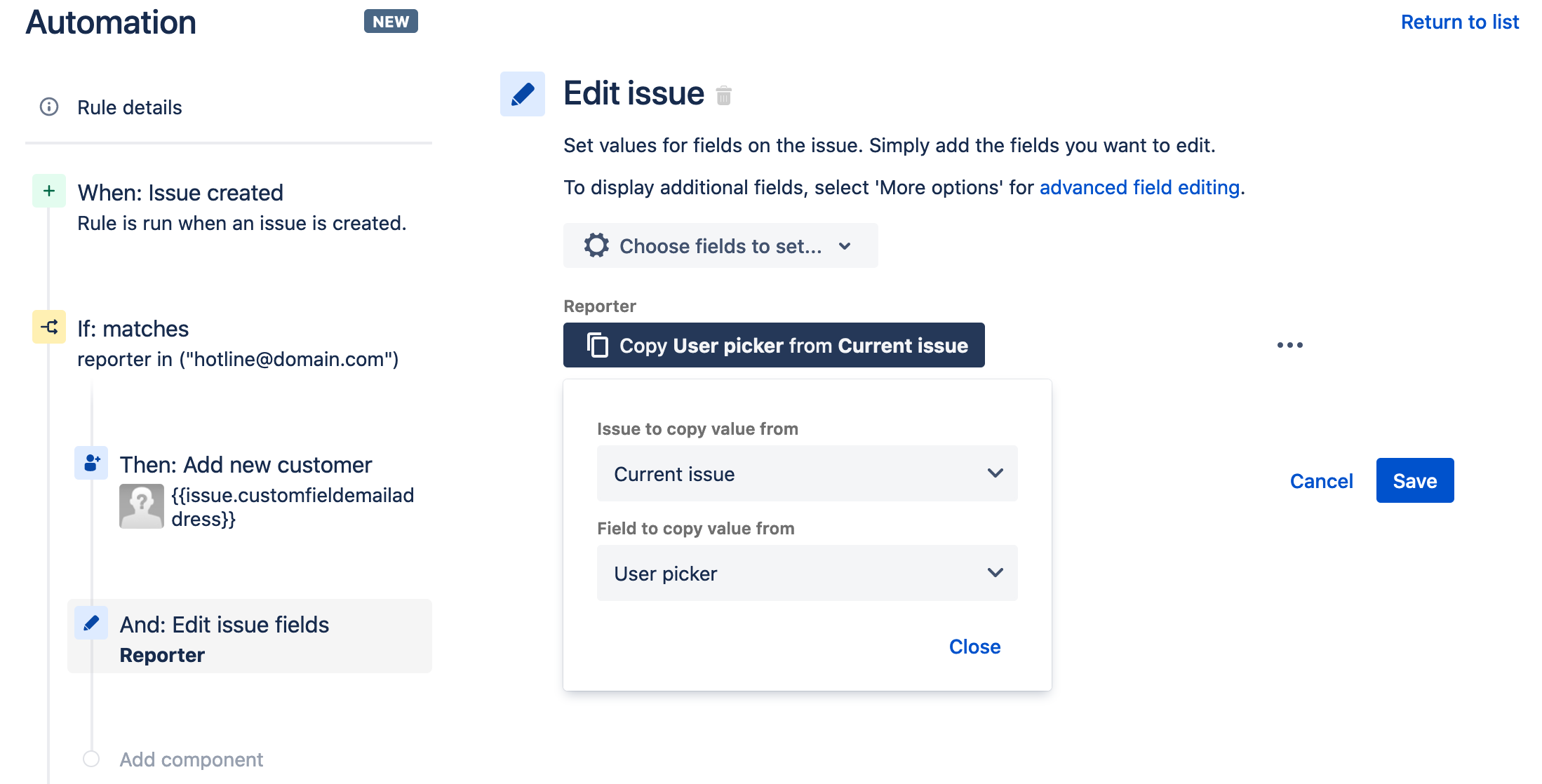 How to change the customer notification To field