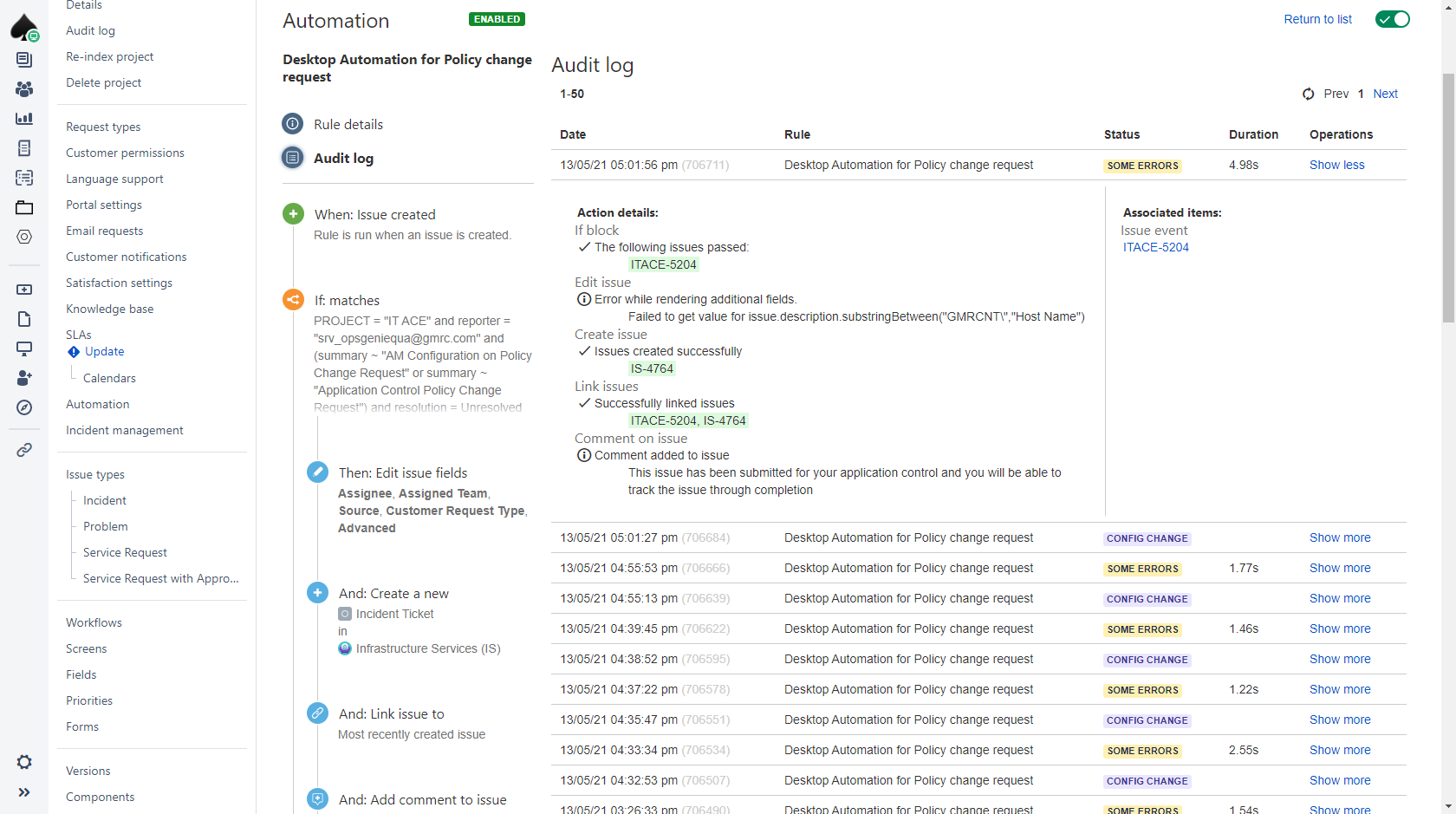 Utilizing smart values in fields during automation