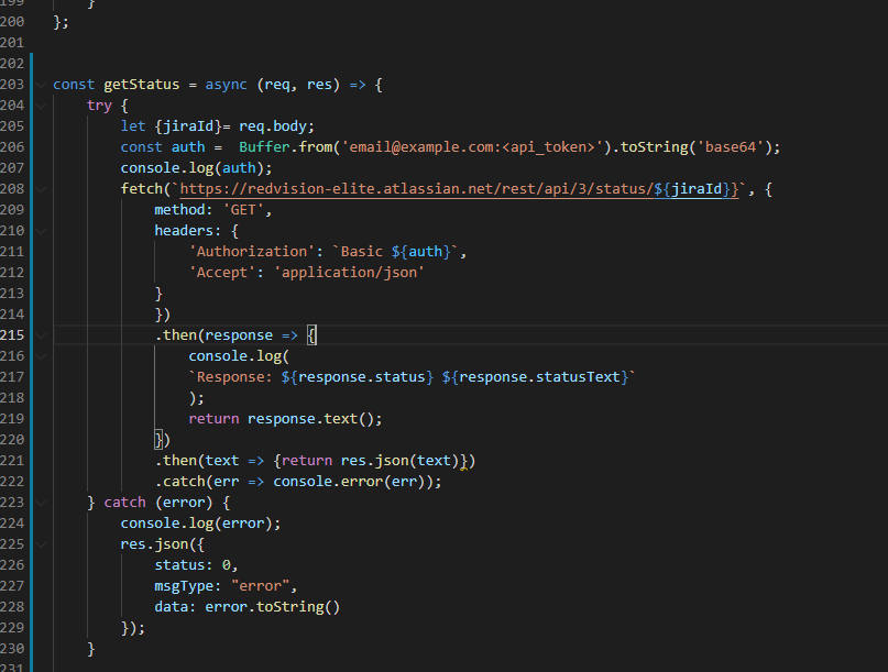 I want get status of my jira card using jira-api w...