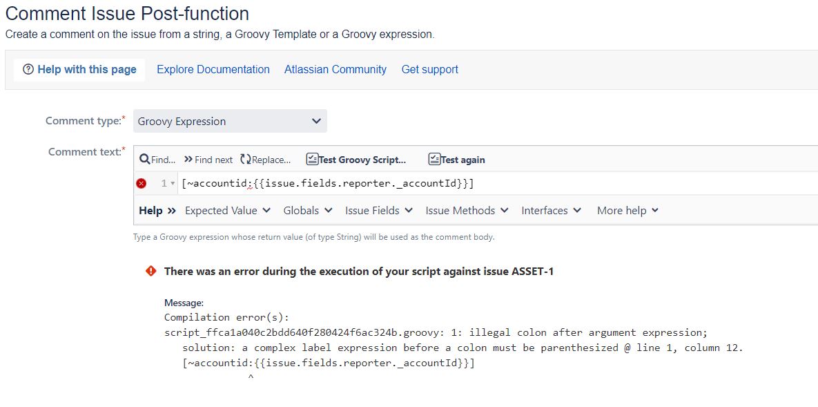 Solved: JMWE Comment Issue Post Function