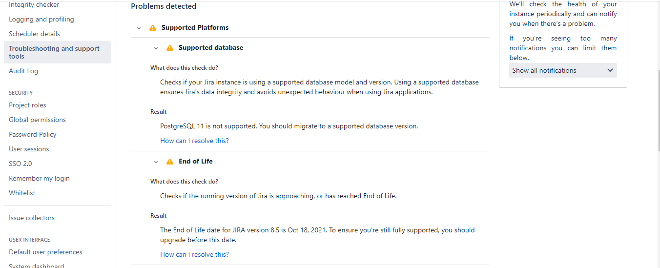 Instance Health check fails