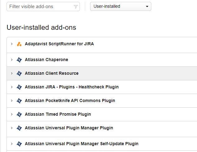 JIRA Add-ons information