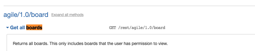 List of all Board names using API
