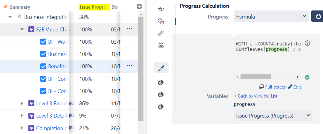 Solved: Use user-defined formula field for Structure.Gantt...