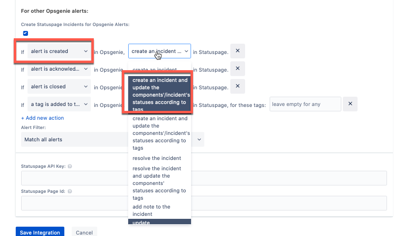 Solved: Update component in Statuspage when tagging alerts