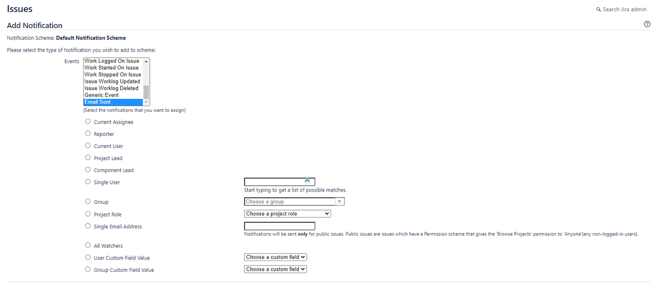 Using Notification Schemes to Notify External User...