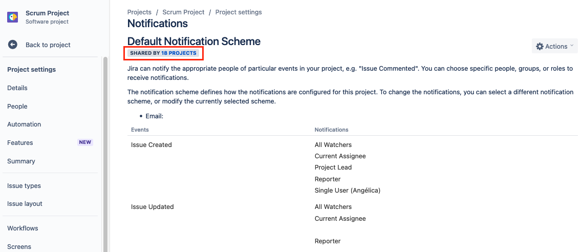 Getting notifications from other projects