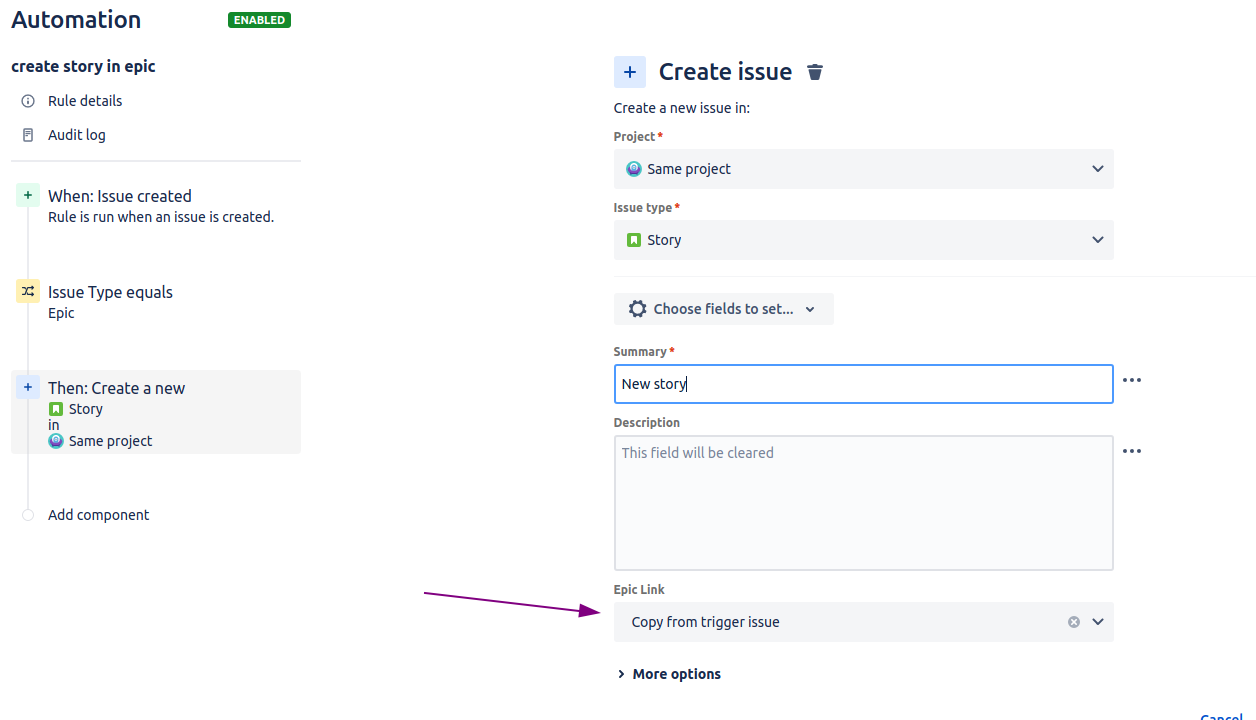 Solved: Trigger Issue Missing from Epic Link Dropdown