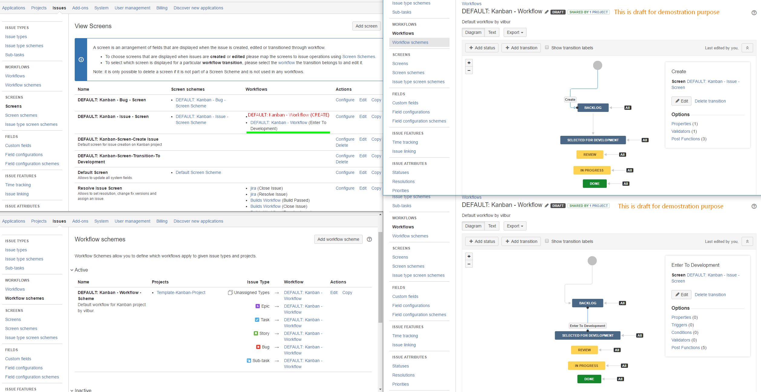 "View Screens" table - some links to "Workflow Tra...