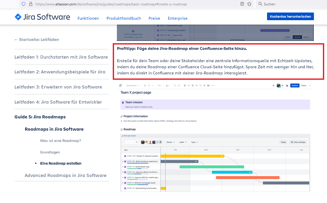Insert Jira Roadmap to a page in Confluence