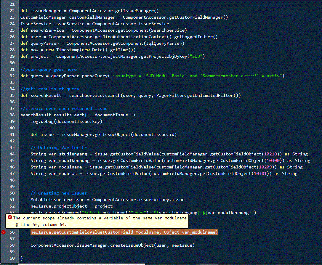 ScriptRunner: How to set CustomFieldValue?