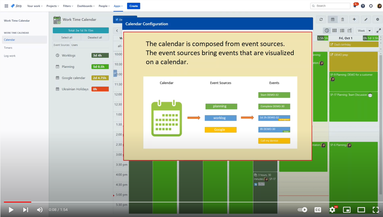 Apptoberfest Demo: Work Time Tracking Calendar for... - Atlassian Community