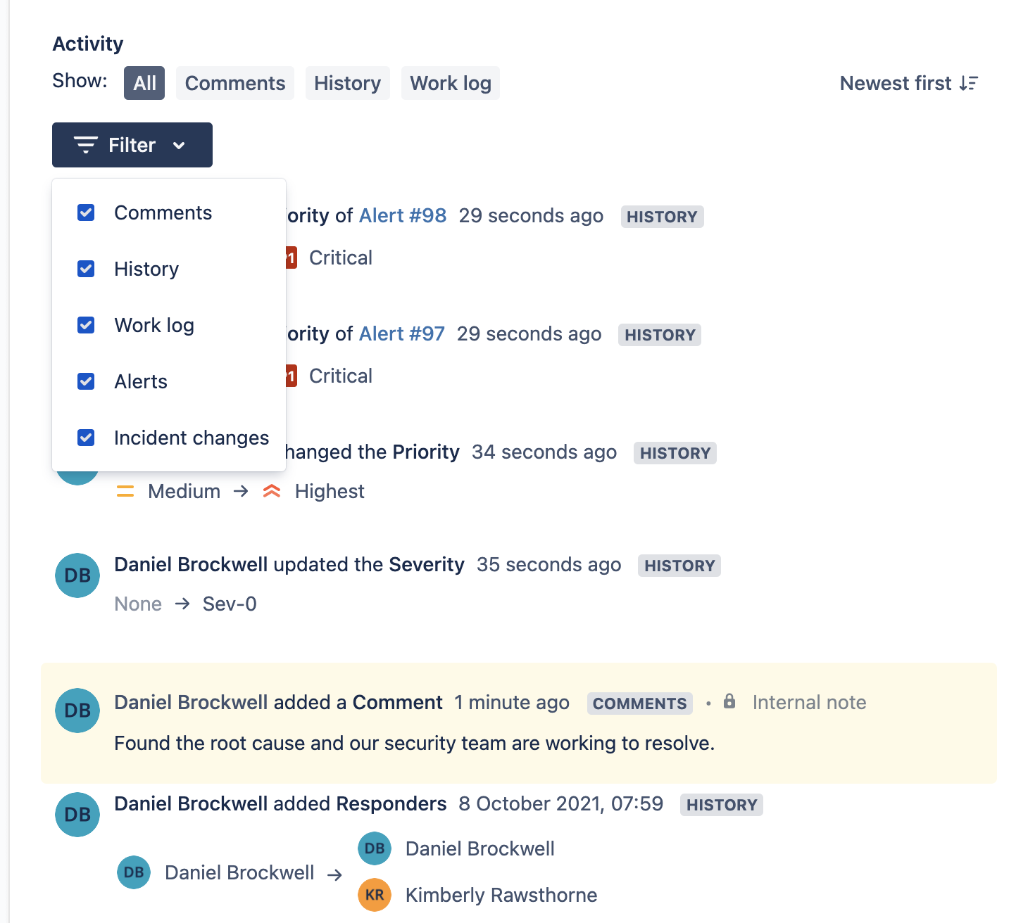 New Feature Announcement: Filter your incident activity feed in Jira ...