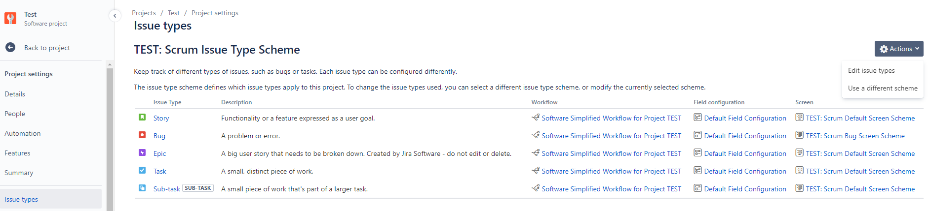 Showing warning message while creating issue