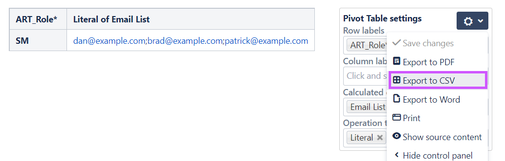 Create MailTo Button from table of Mailadresses in...