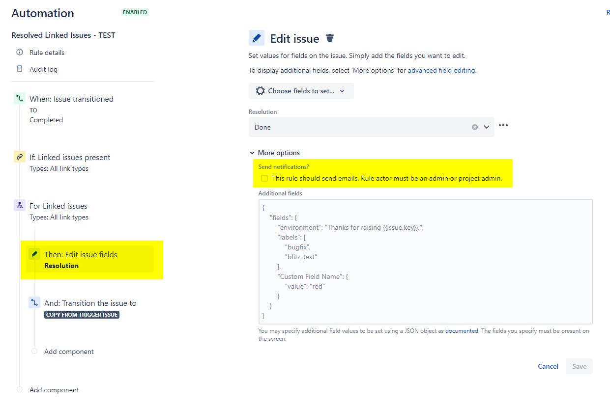 Automation - Notifications from Jira